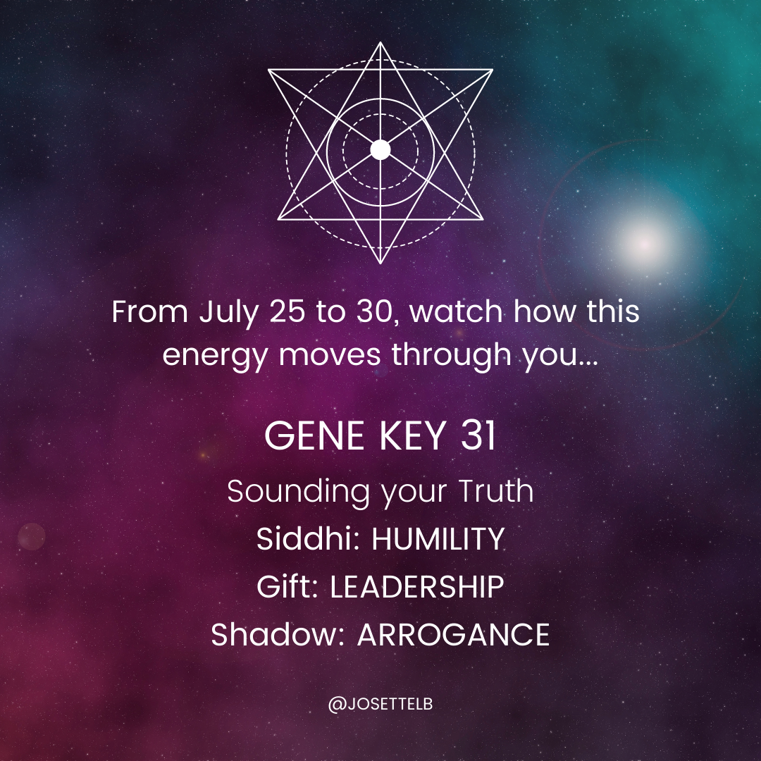 The Gift Behind the Shadow of Arrogance - Gene Key 31 — Josette LeBlanc ...