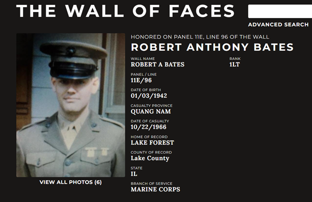 1st LT Robert Anthony Bates, 1966 — Lake Forest American Legion
