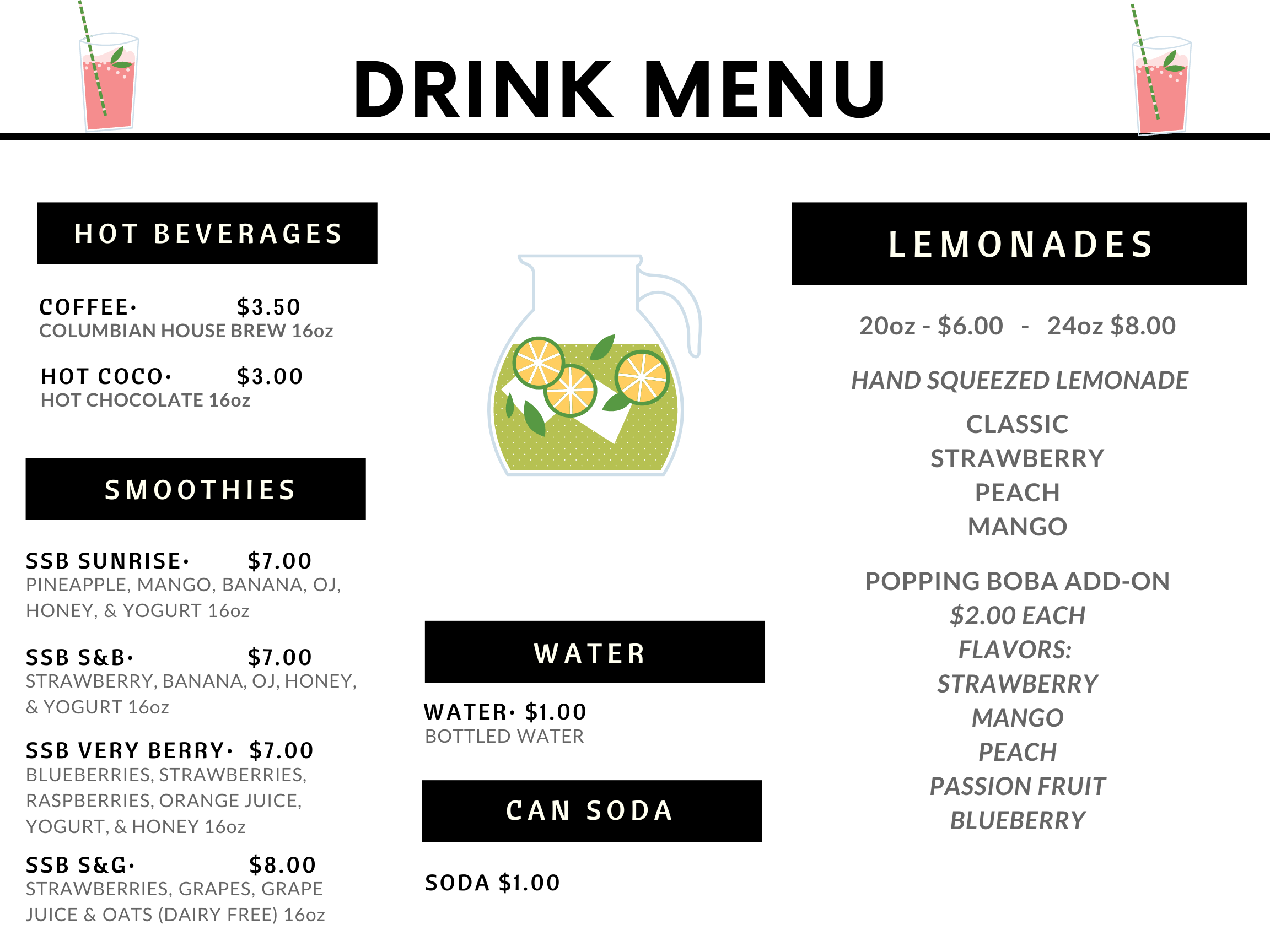 Drink Menu — SSB