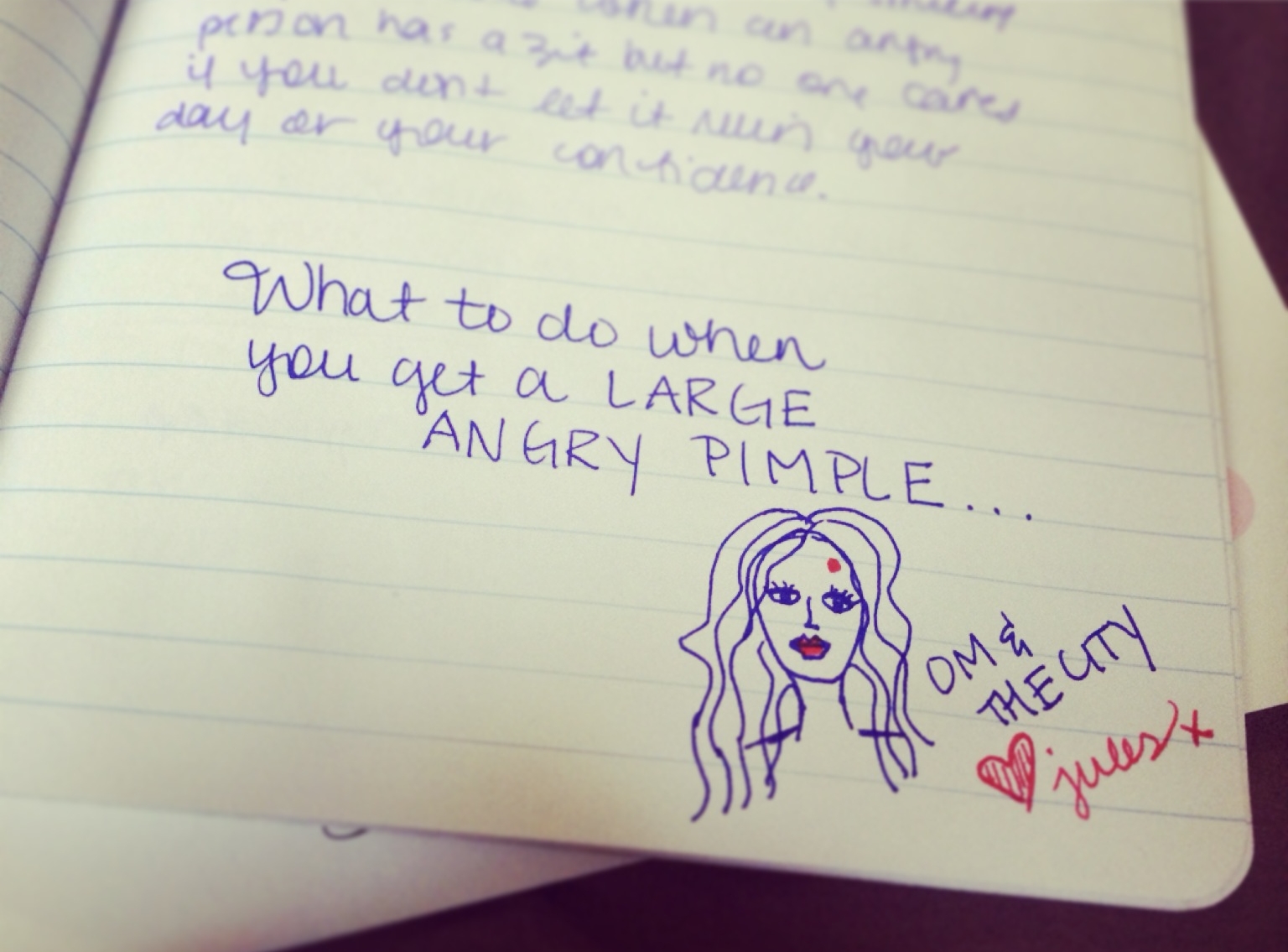 What To Do When You Get a Large Angry Pimple — Jules Acree