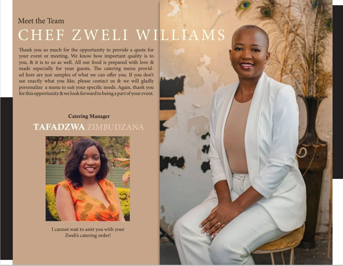 catering menu — Zweli's