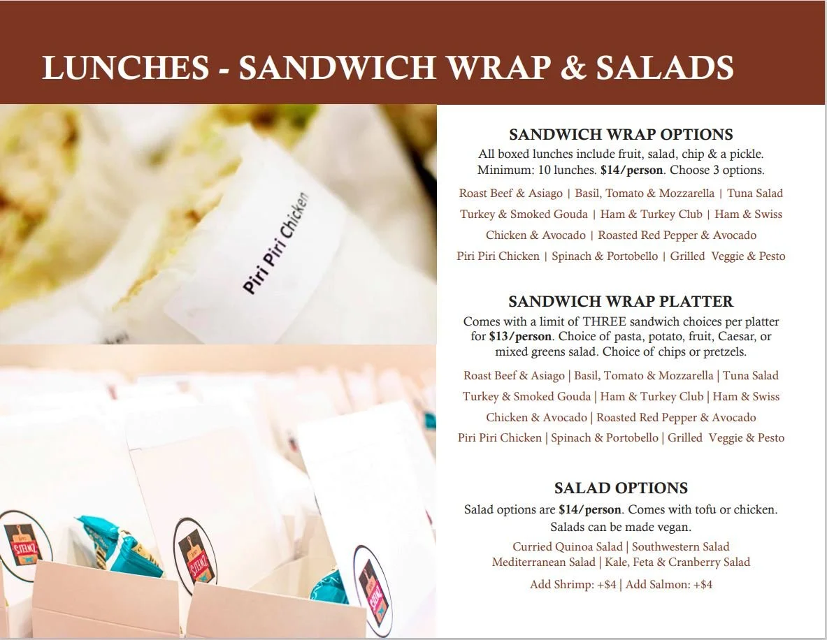 catering menu — Zweli's