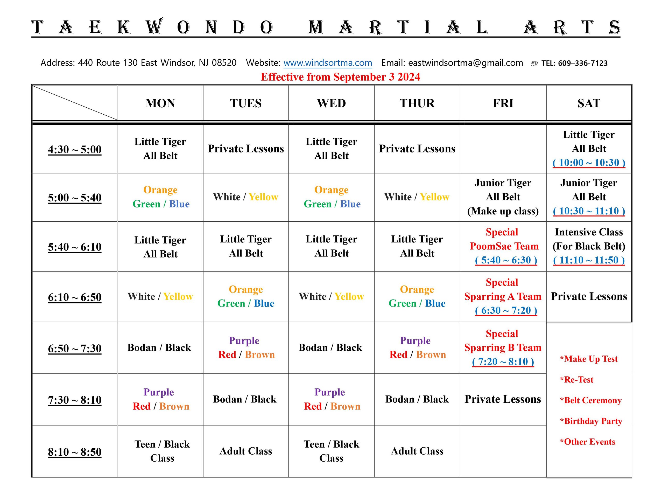 Schedule — WINDSOR TMA