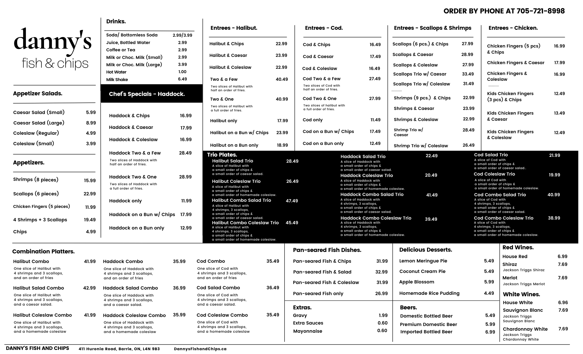 Menu — Danny's Fish and Chips