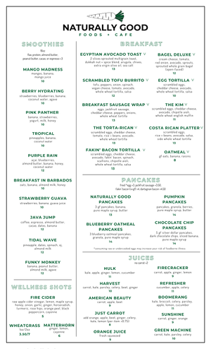 Menu — Naturally Good Foods