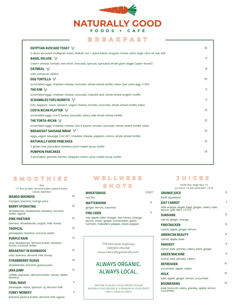 Menu — Naturally Good Foods