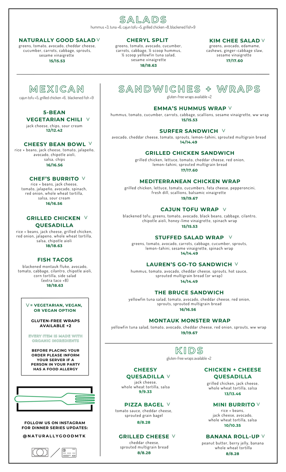 Menu — Naturally Good Foods
