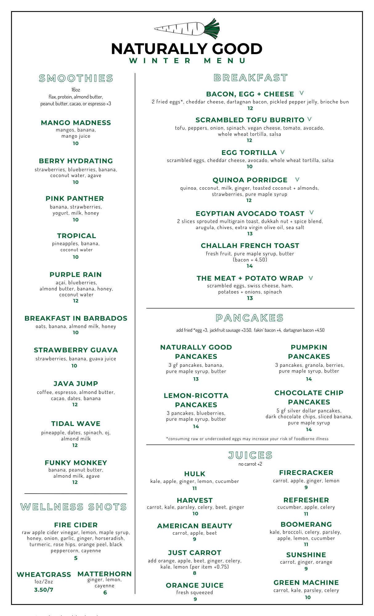 Menu — Naturally Good Foods