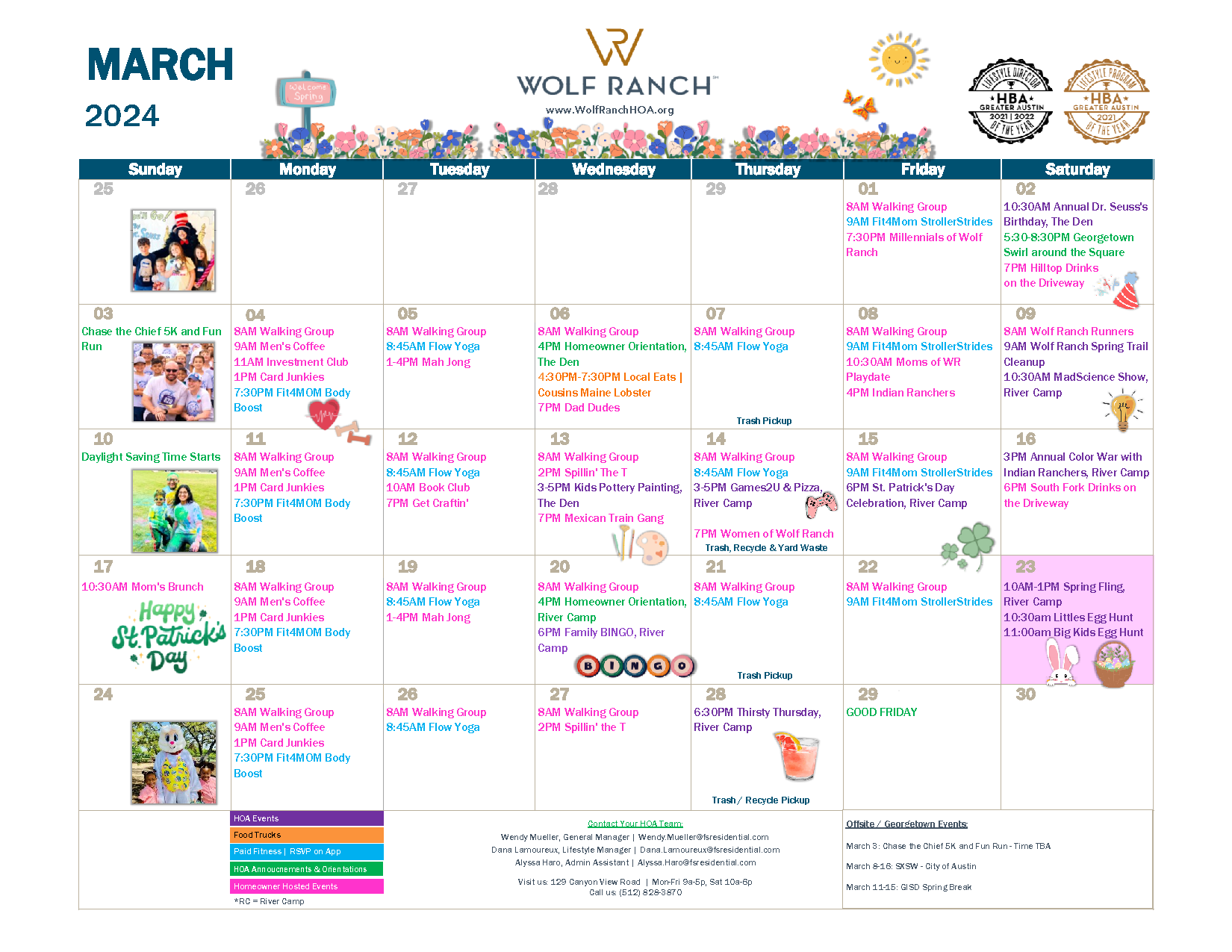 CALENDARS — Wolf Ranch