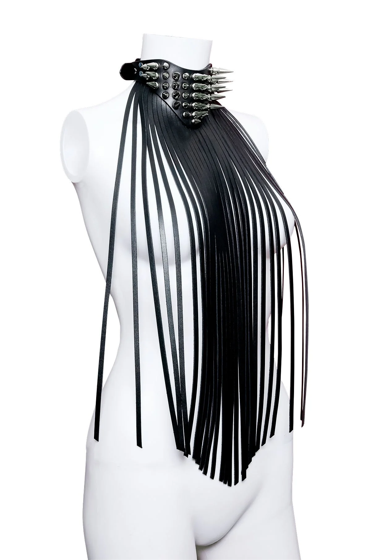 H.O.S. Leather - Spiked Fringe Collar