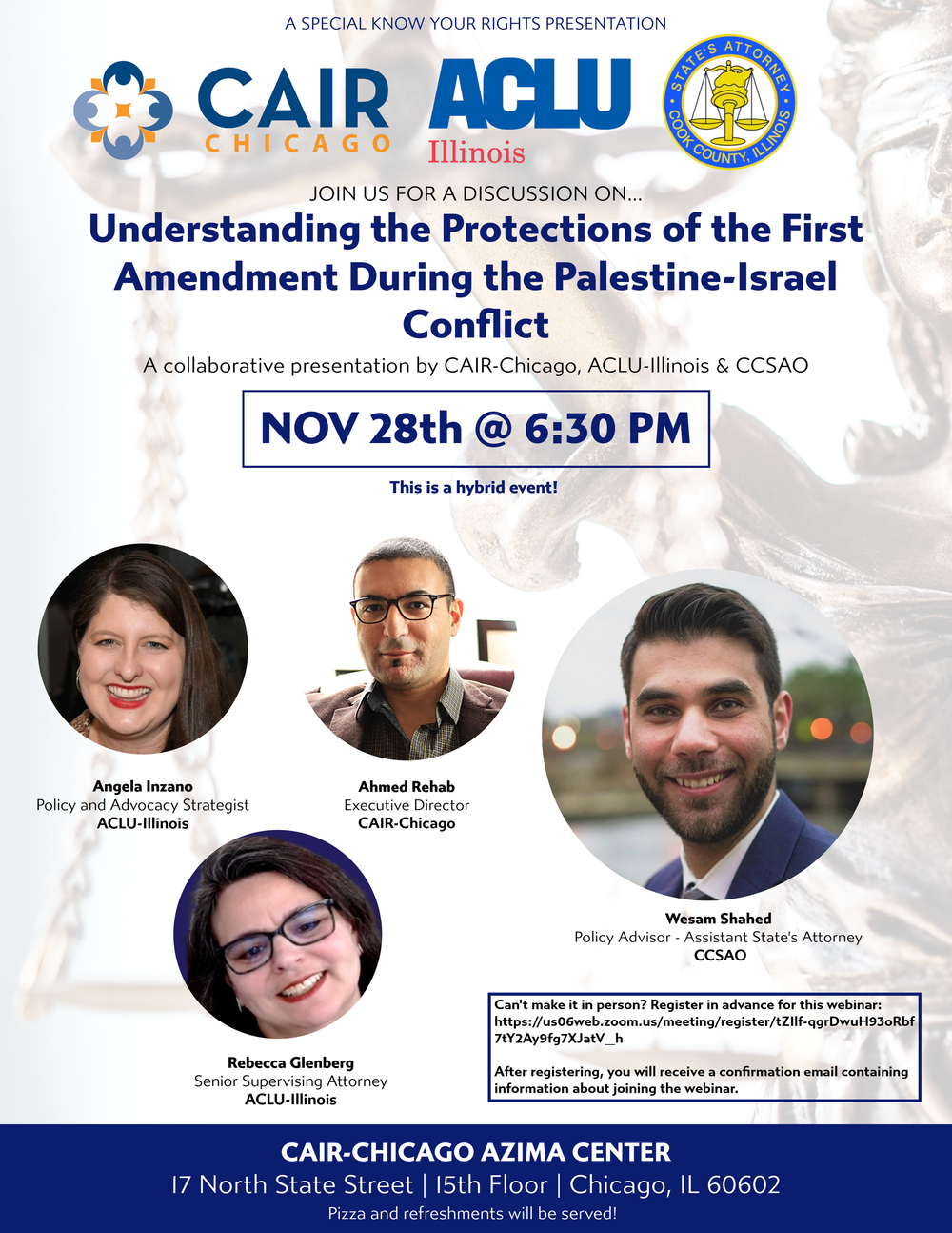 Know Your Rights Special Presentation Featuring CAIR-Chicago, ACLU-Illinois, & CCSAO: Register ...