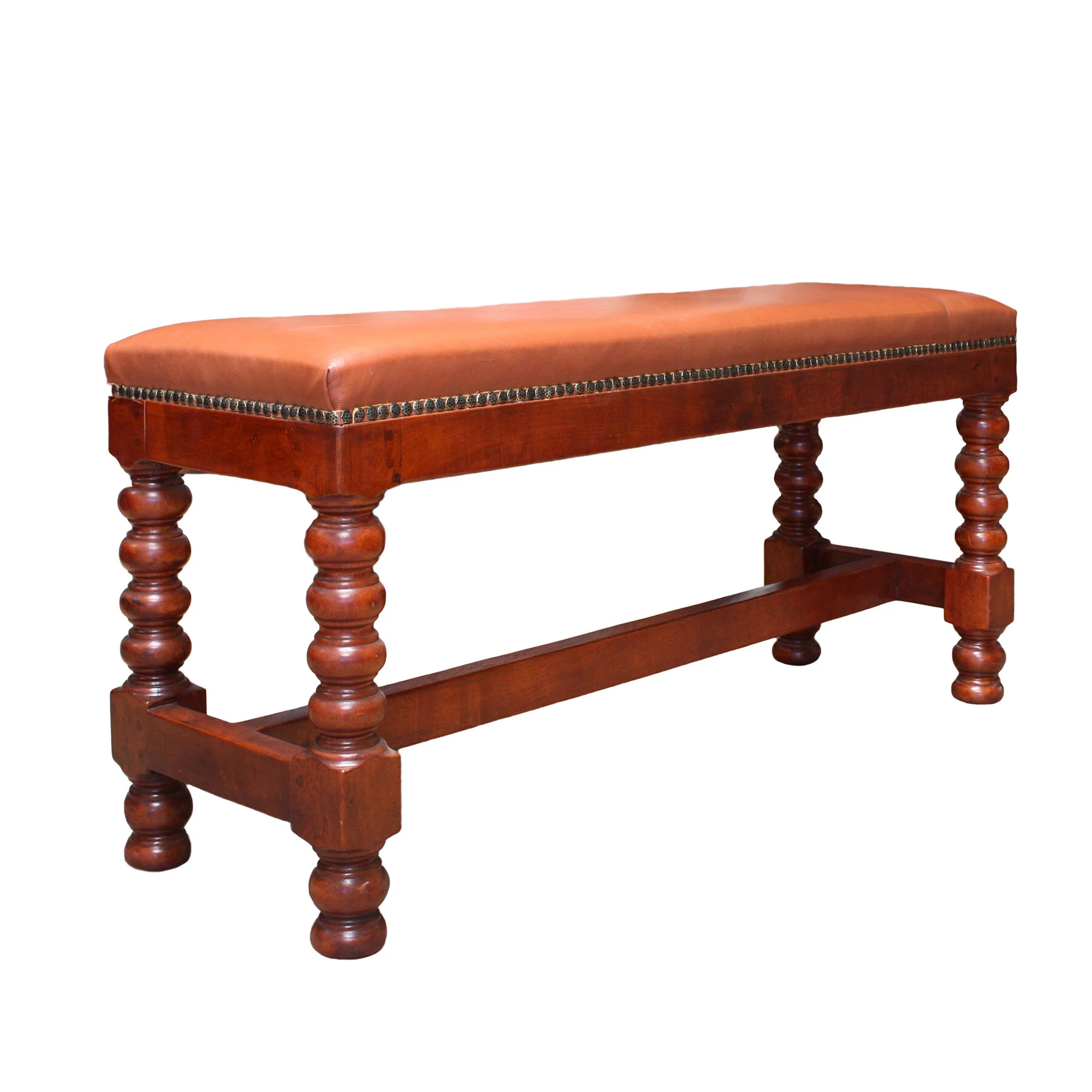 Mesquite and Leather Bench — Zocalo Casa + Jardin