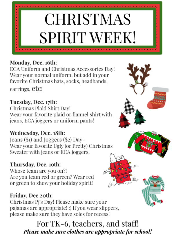 Elementary Christmas Spirit Week - Christmas PJ's Day! — Emmanuel ...
