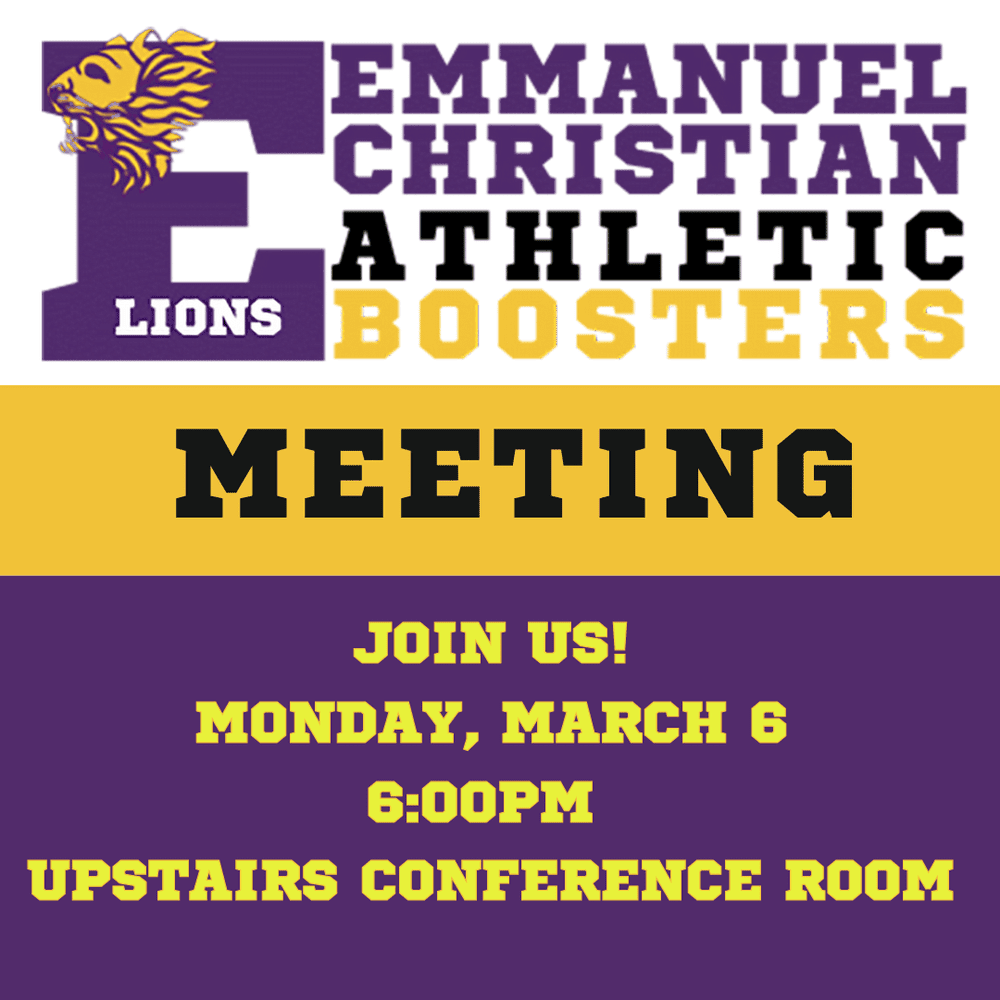 ECA Athletics Boosters Meeting — Emmanuel Christian Academy