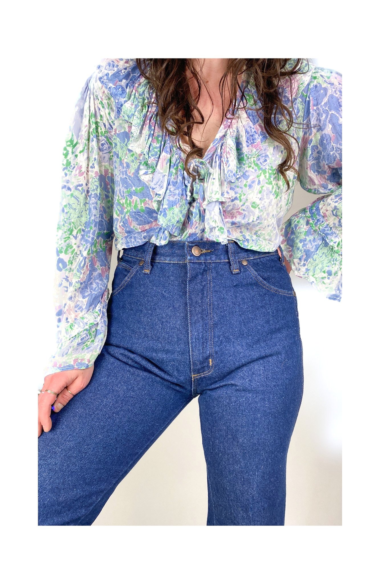 Vintage Red Snap Bell Bottom Jeans (28) | Wild Ways Vintage