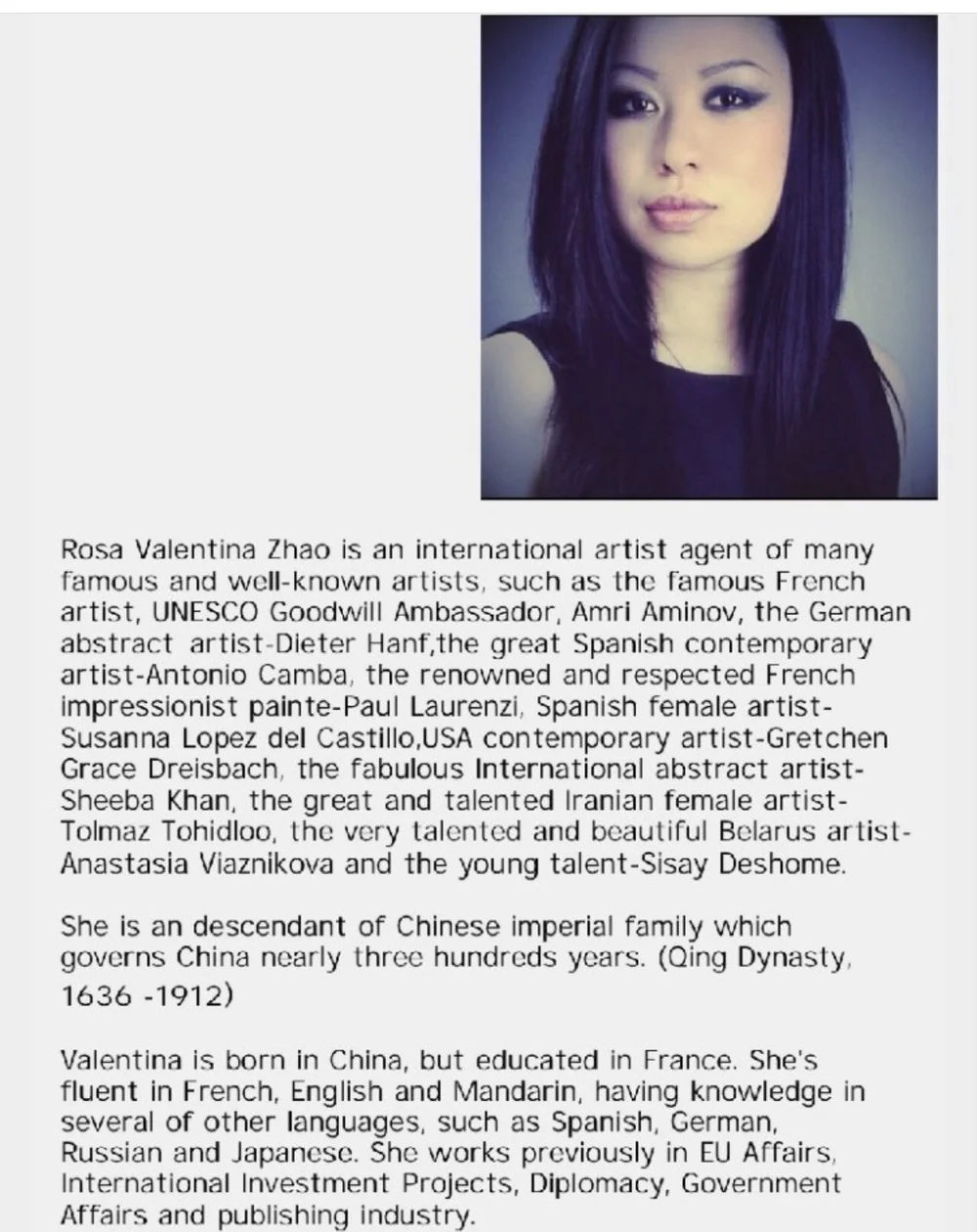 Gretchen Now Represented by Rosa Valentina Zhao of Shanghai! — Gretchen ...