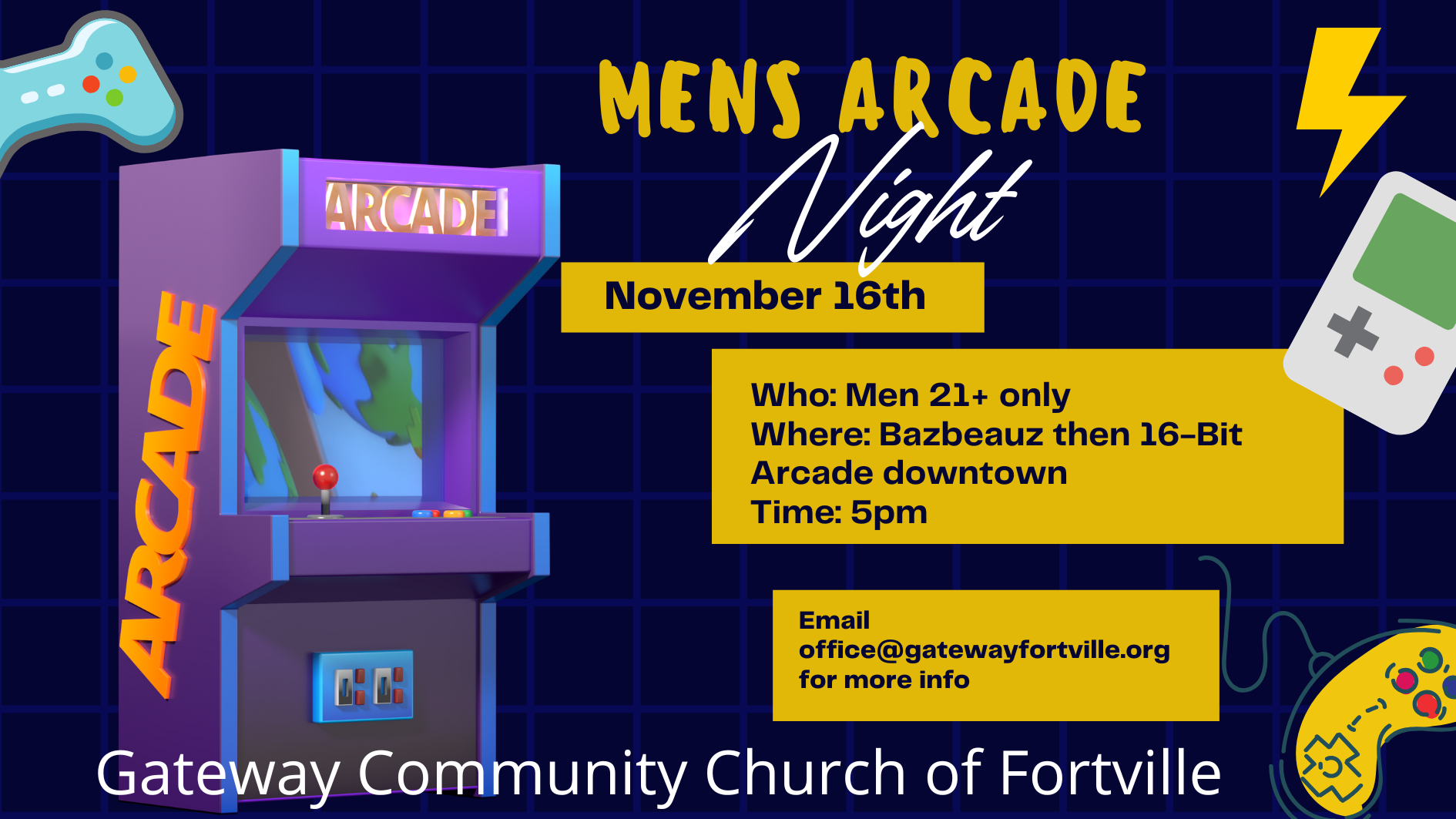 Mens Arcade Night — Gateway Community Church