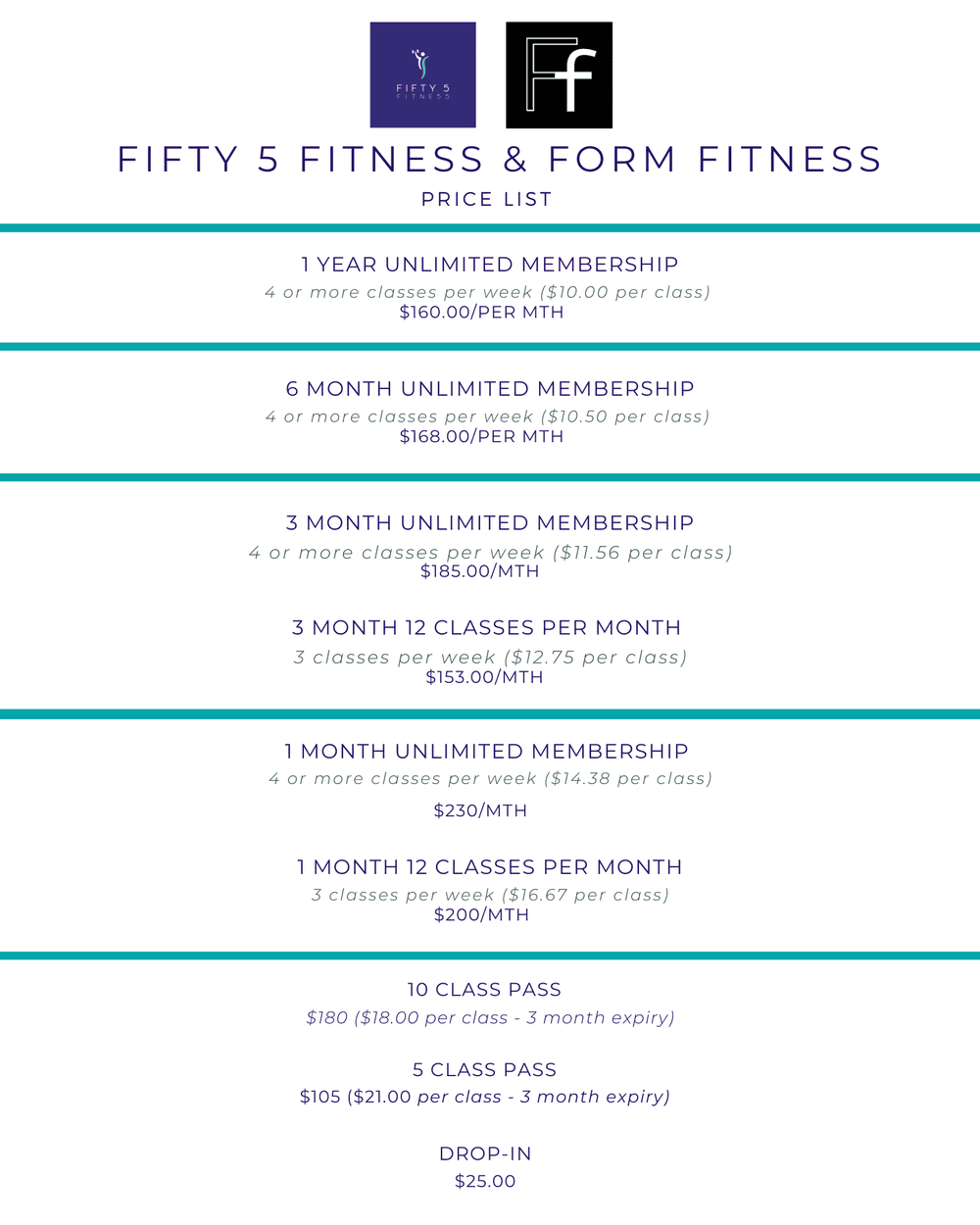 IN-STUDIO CLASSES — Fifty 5 Fitness