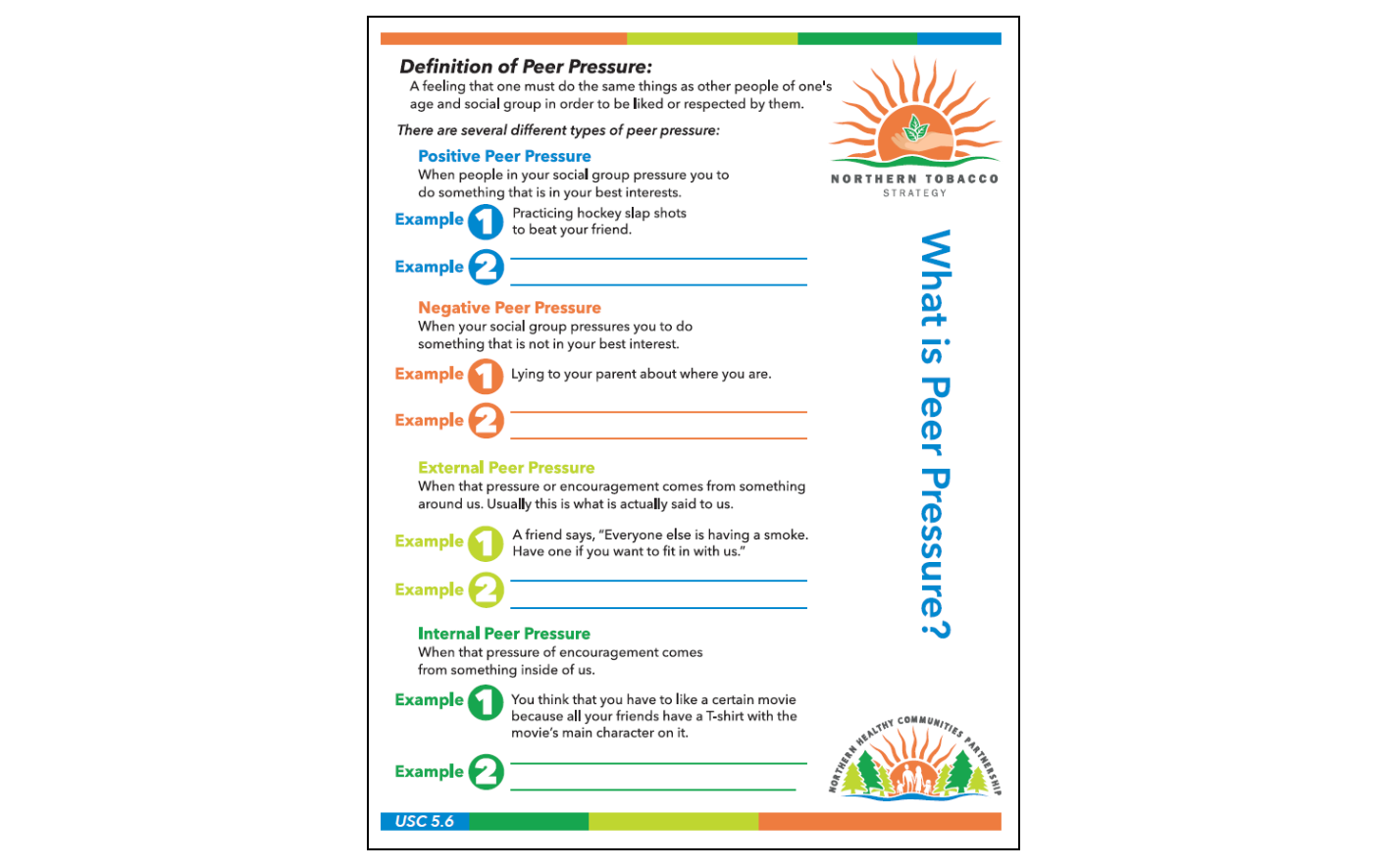 What is Peer Pressure? Worksheet | Northern Healthy Communities Partnership