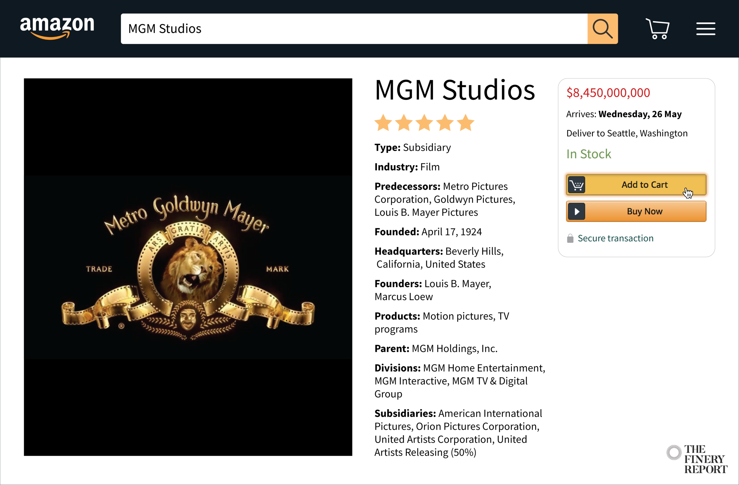 Amazon acquires MGM for $8.45 billion — TFR