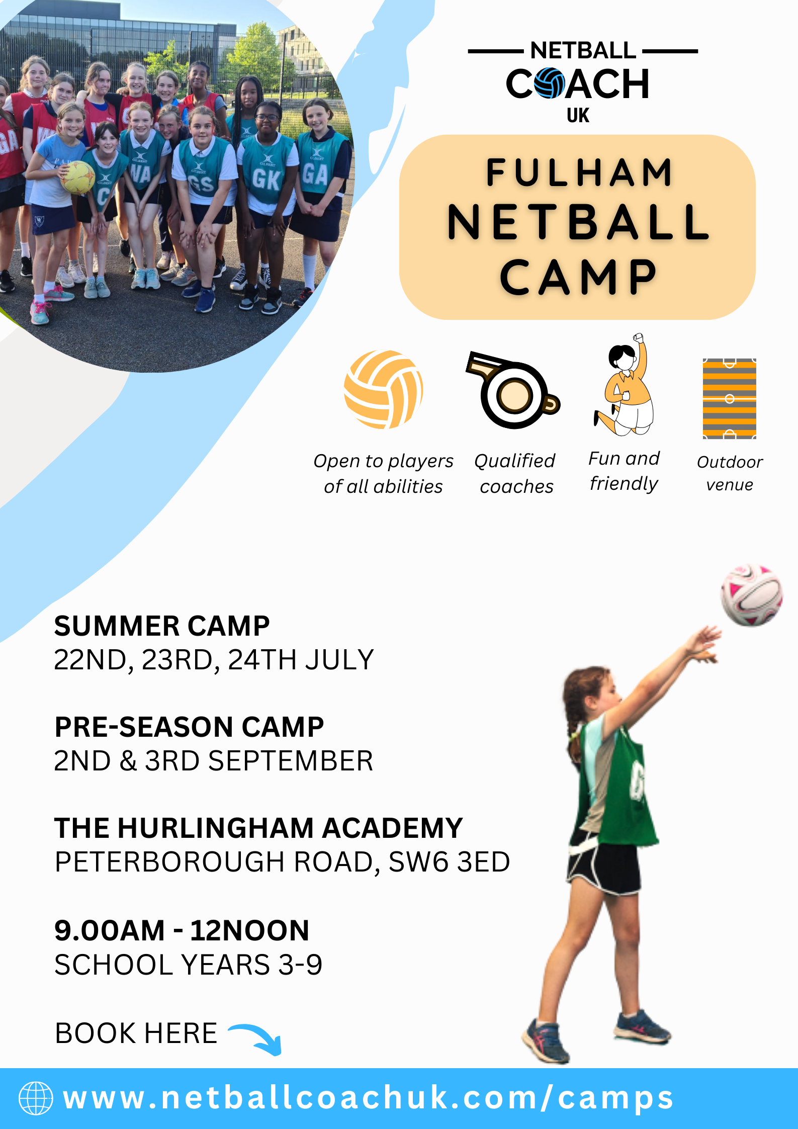 Fulham Camp booking — Netball Coach UK