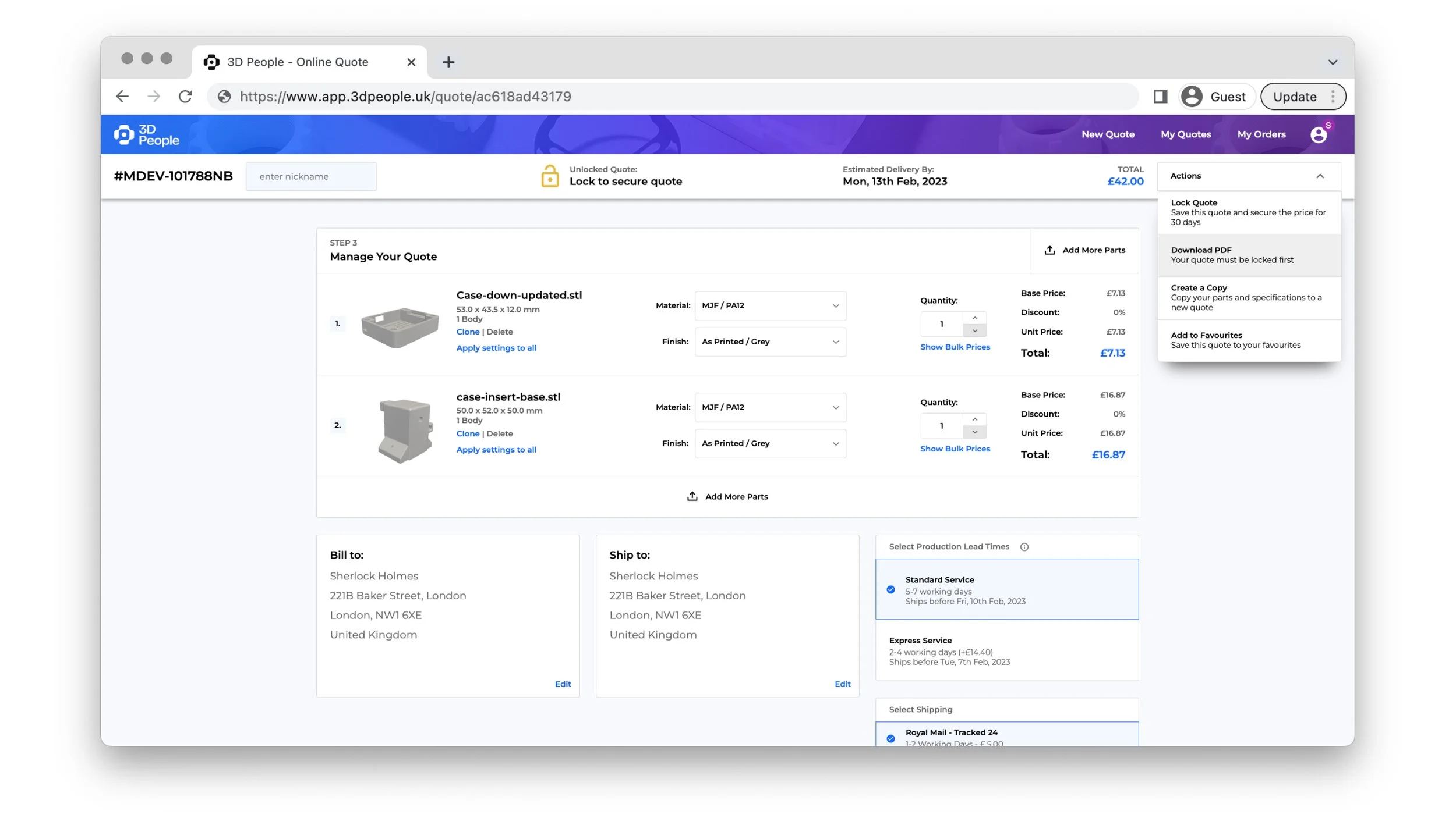 UPDATE: Online Quote App now accepts payment terms and more — 3D People UK