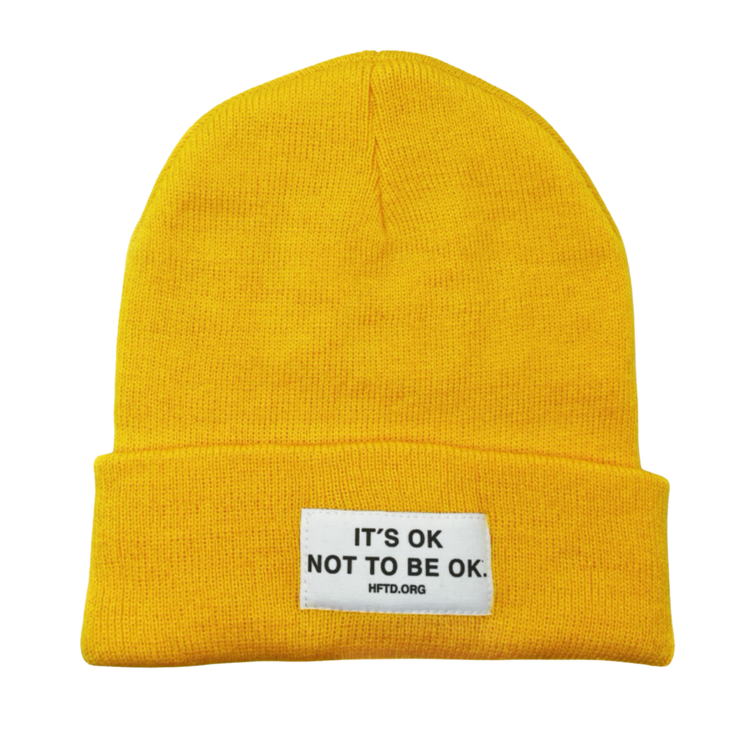 IT'S OK NOT TO BE OK Beanie - Yellow — Sip of Hope Coffee