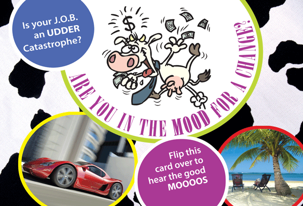 Crazy "MOO" Cow Postcard Print and Ship — MARKETING SYSTEMS INTEGRATED