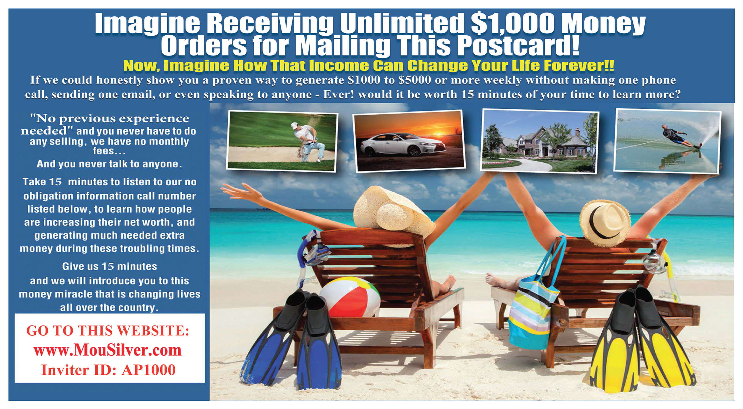 Money Orders Unlimited Silver Print & Mail Postcards — MARKETING ...