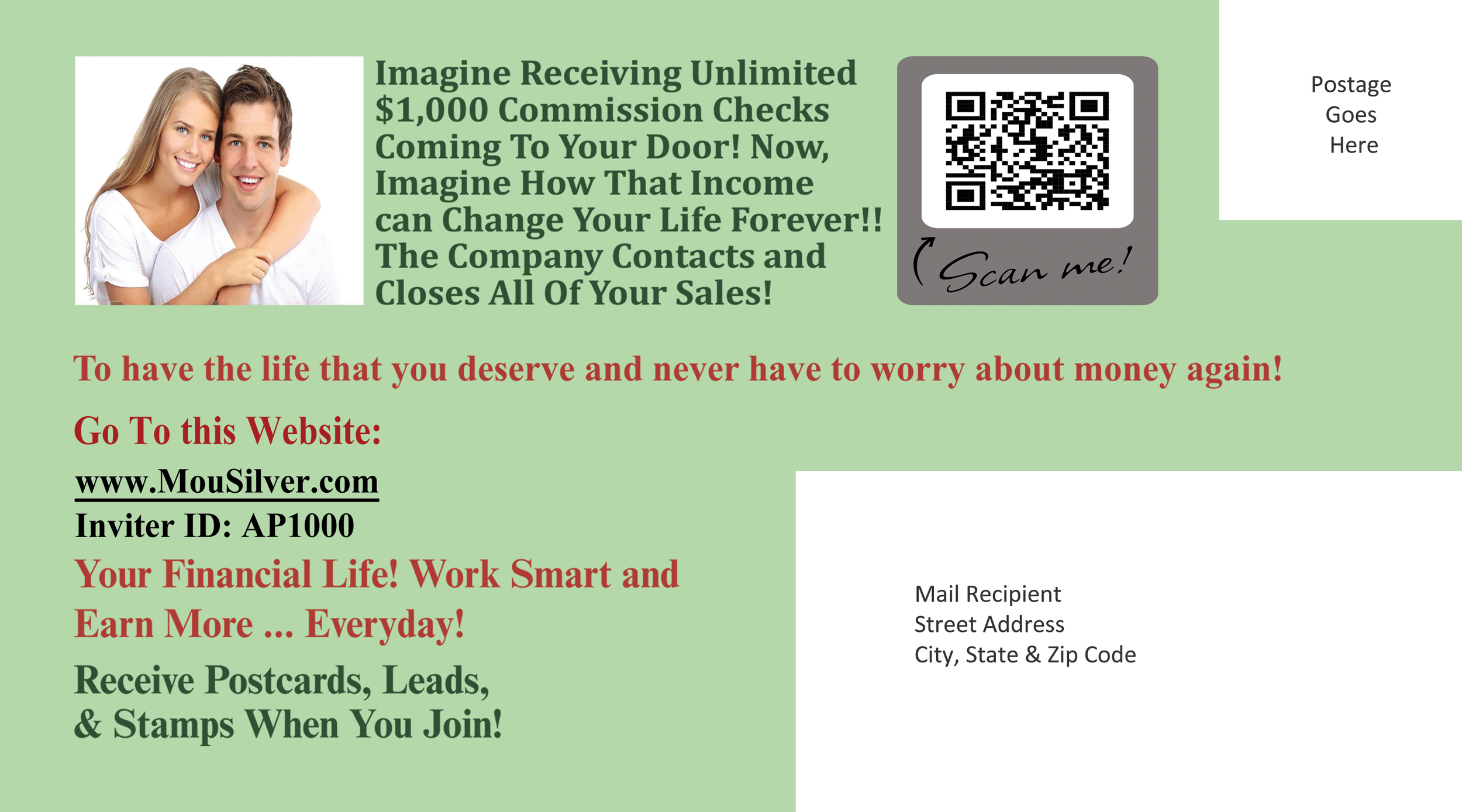 Money Orders Unlimited Silver Print & Mail Postcards — MARKETING ...