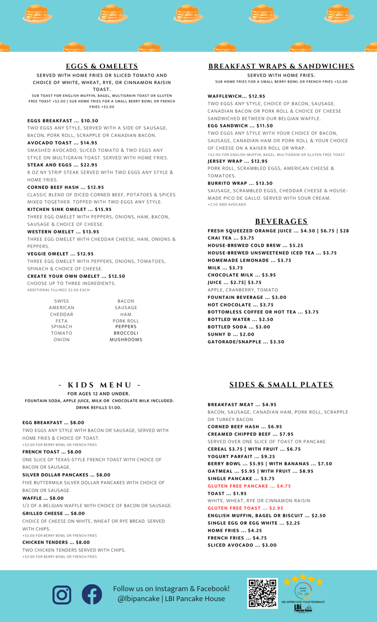 Menu — LBI Pancake House