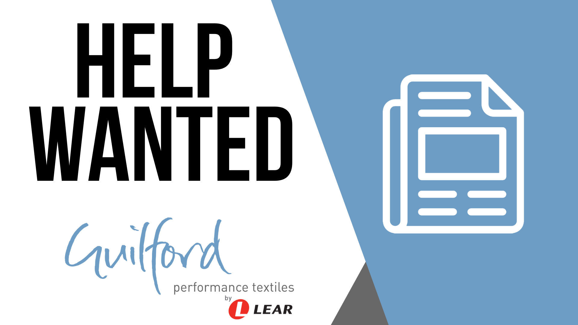 Help wanted: Guilford Performance Textiles by Lear - Multiple positions ...