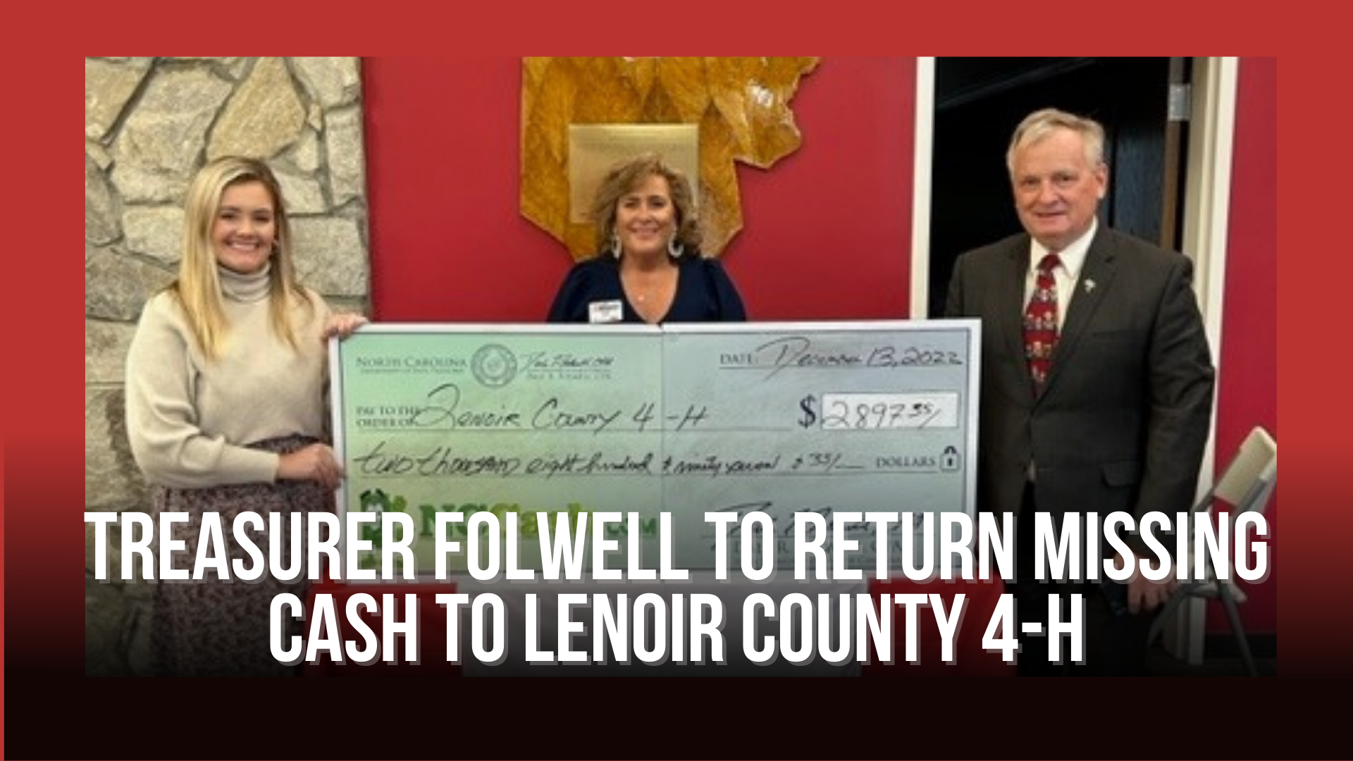 Treasurer Folwell to Return Missing Cash to Lenoir County 4-H — Neuse News