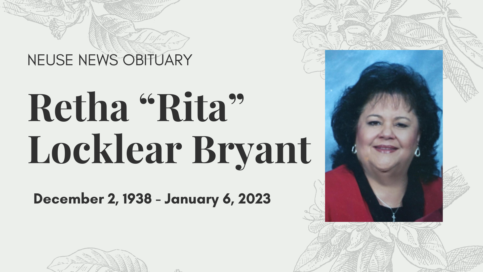Obituary: Retha “Rita” Locklear Bryant — Neuse News