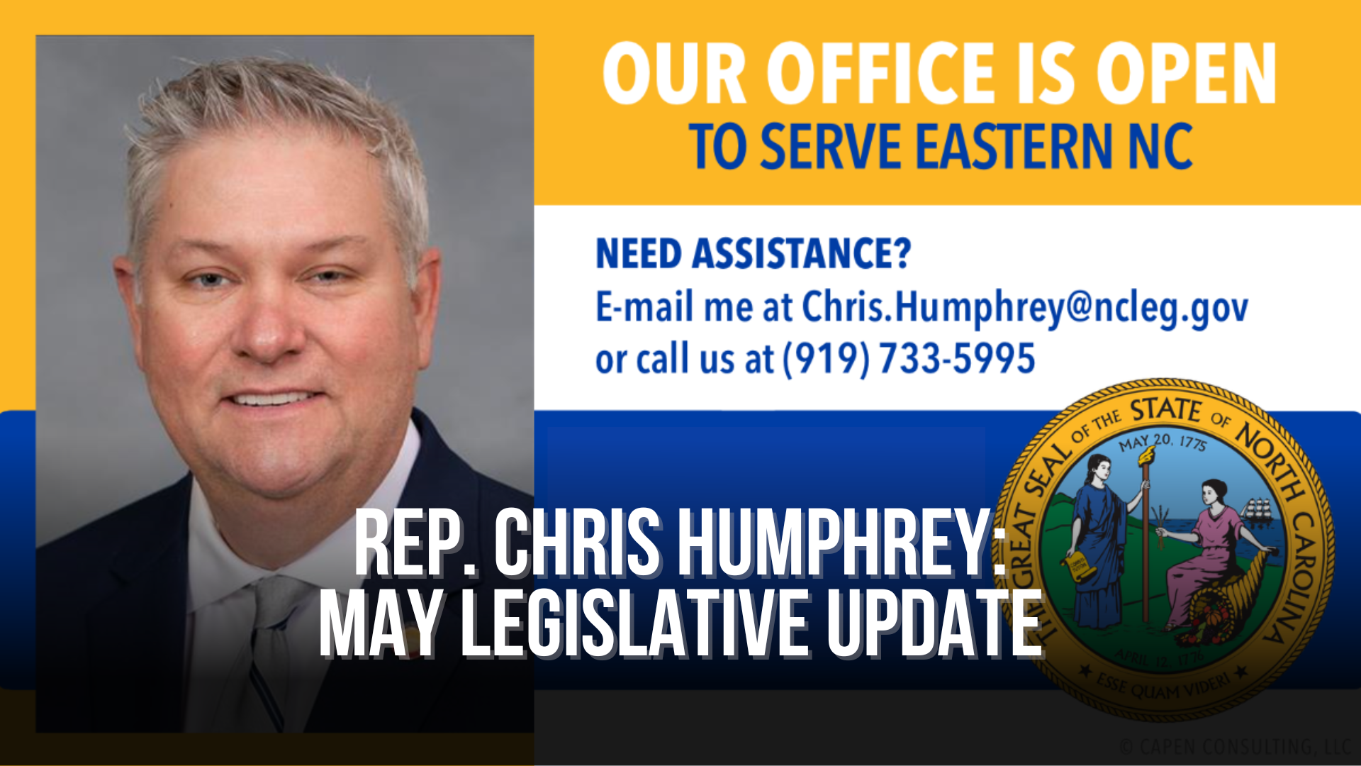 Rep. Chris Humphrey: May Legislative Update — Neuse News