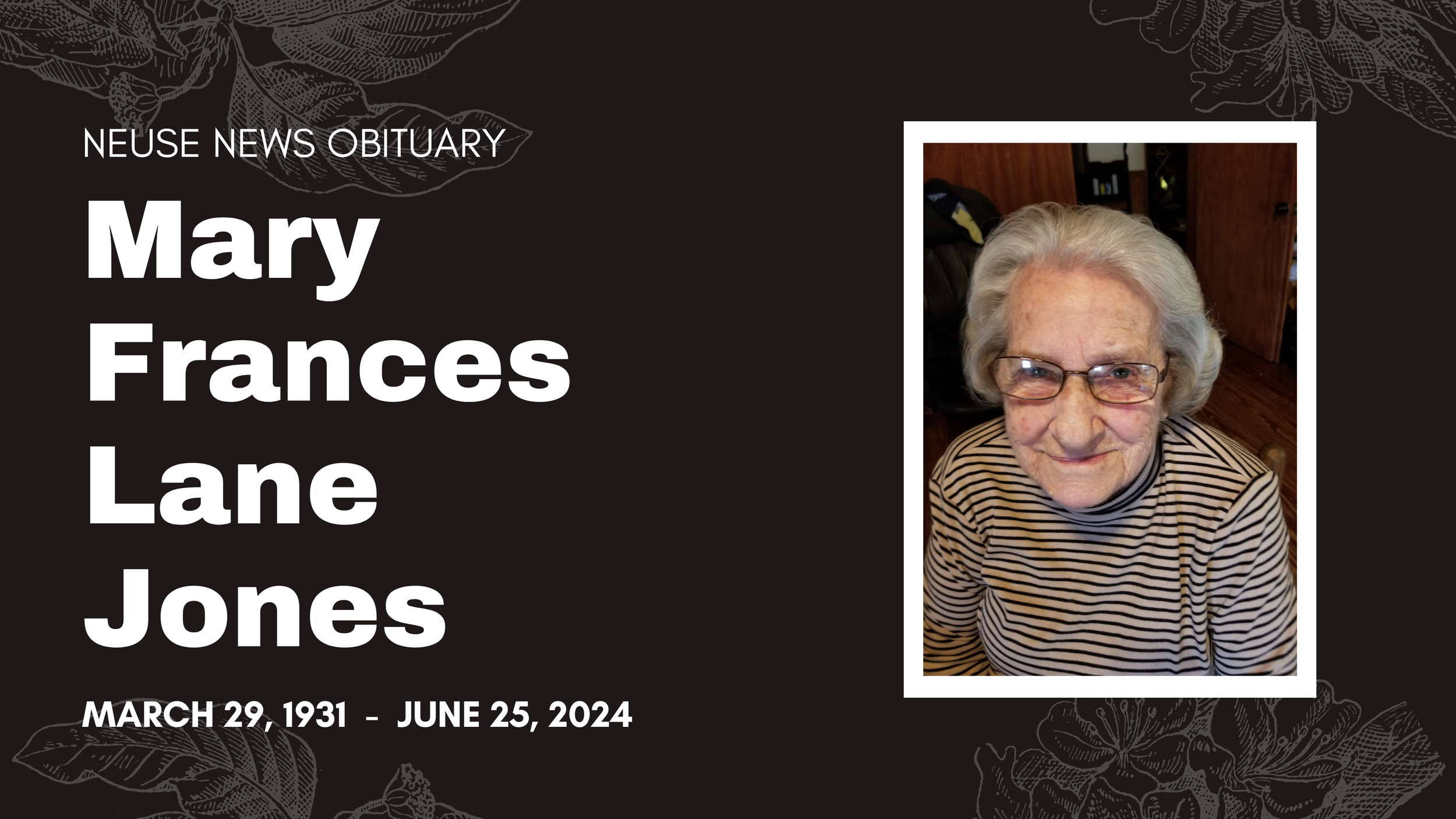 Obituary: Mary Frances Lane Jones — Neuse News