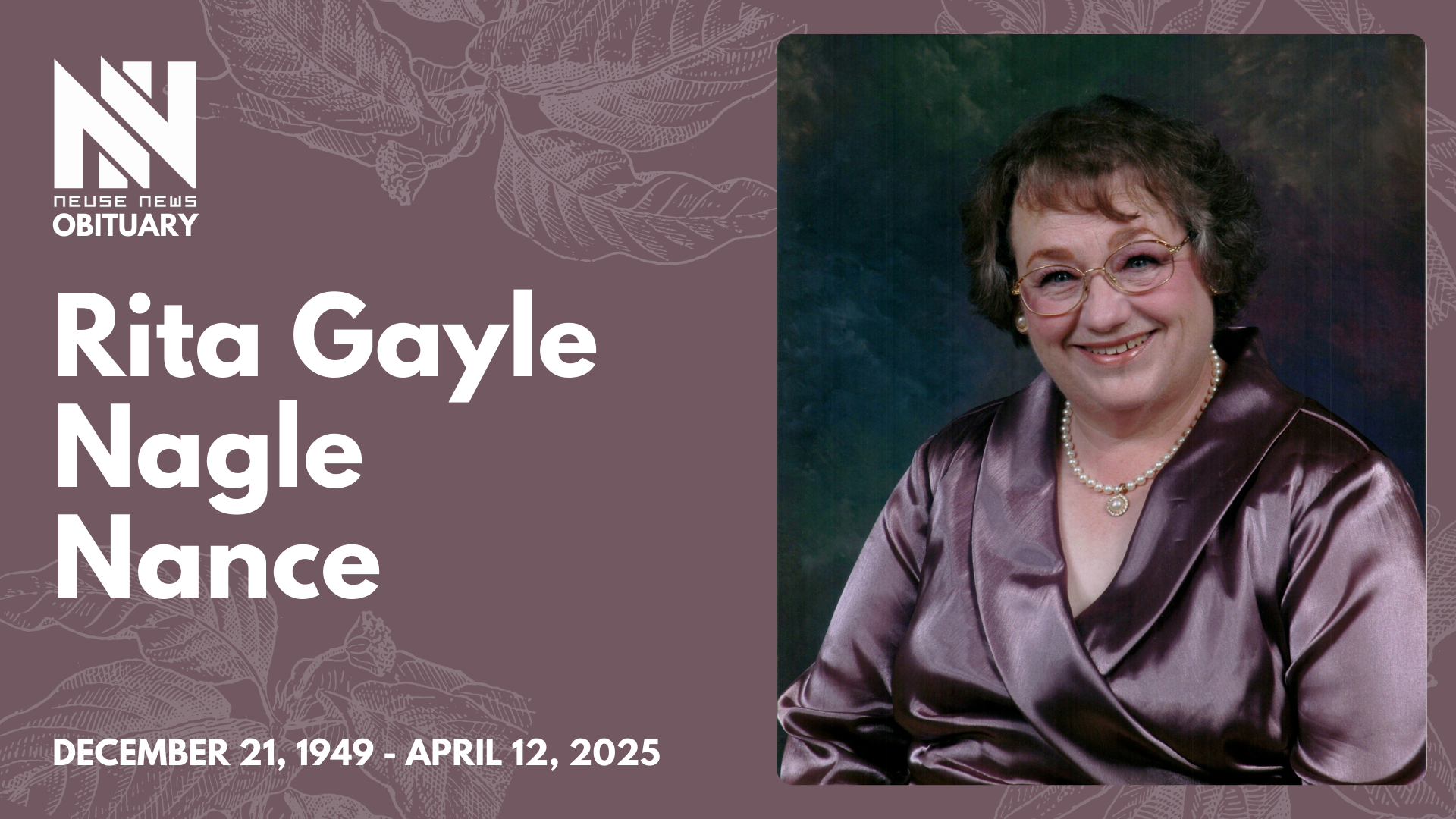 Obituary: Rita Gayle Nagle Nance — Neuse News