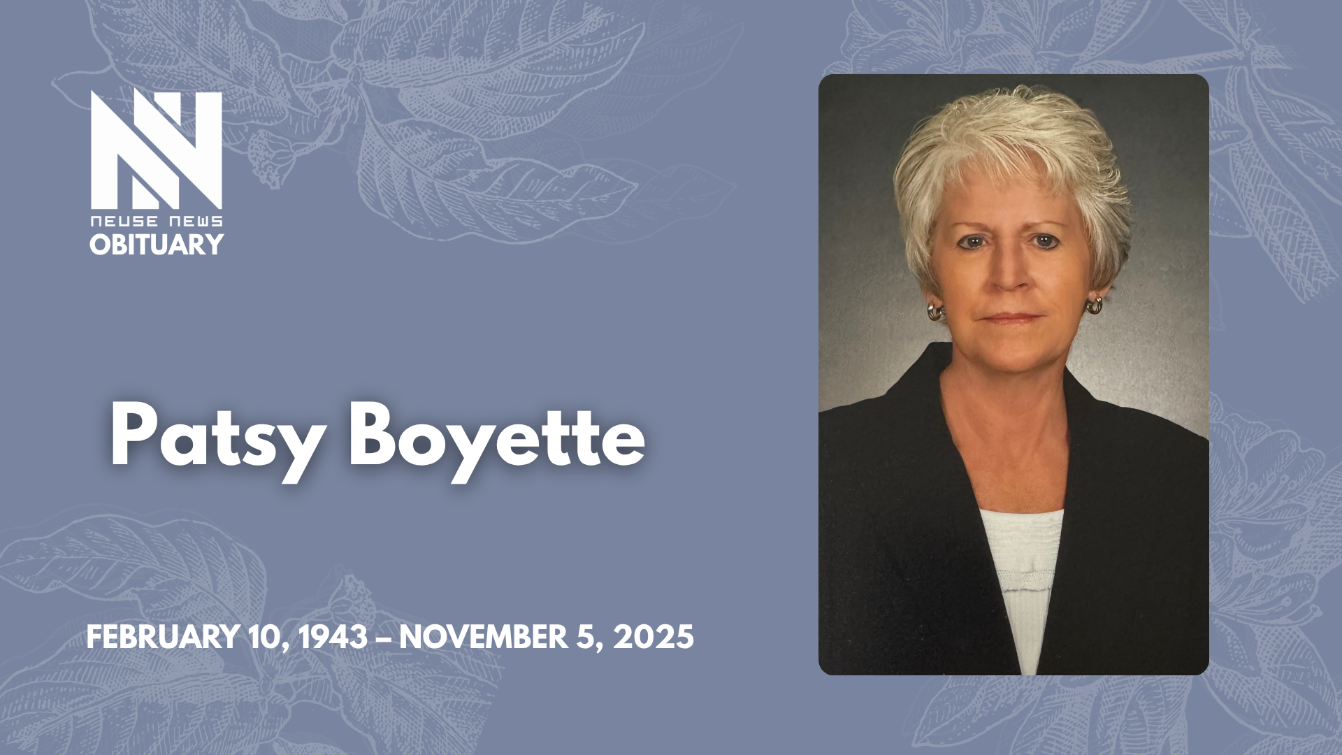 Obituary: Patsy Boyette — Neuse News