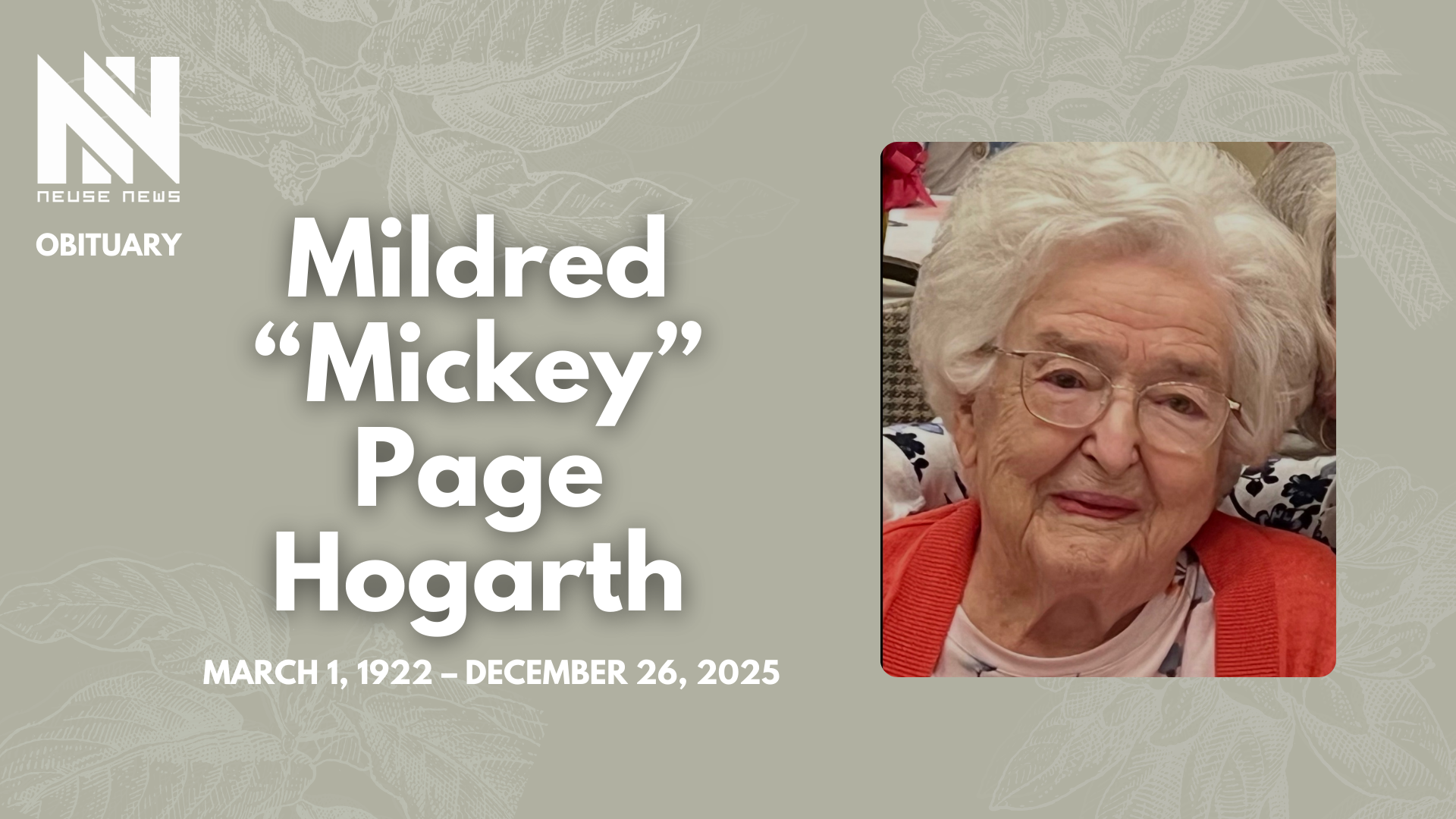 Obituary: Mildred “Mickey” Page Hogarth — Neuse News
