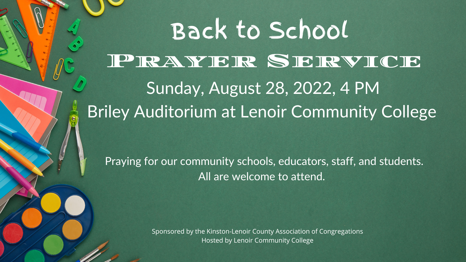 Back-to-school prayer service to be held Sunday — Neuse News