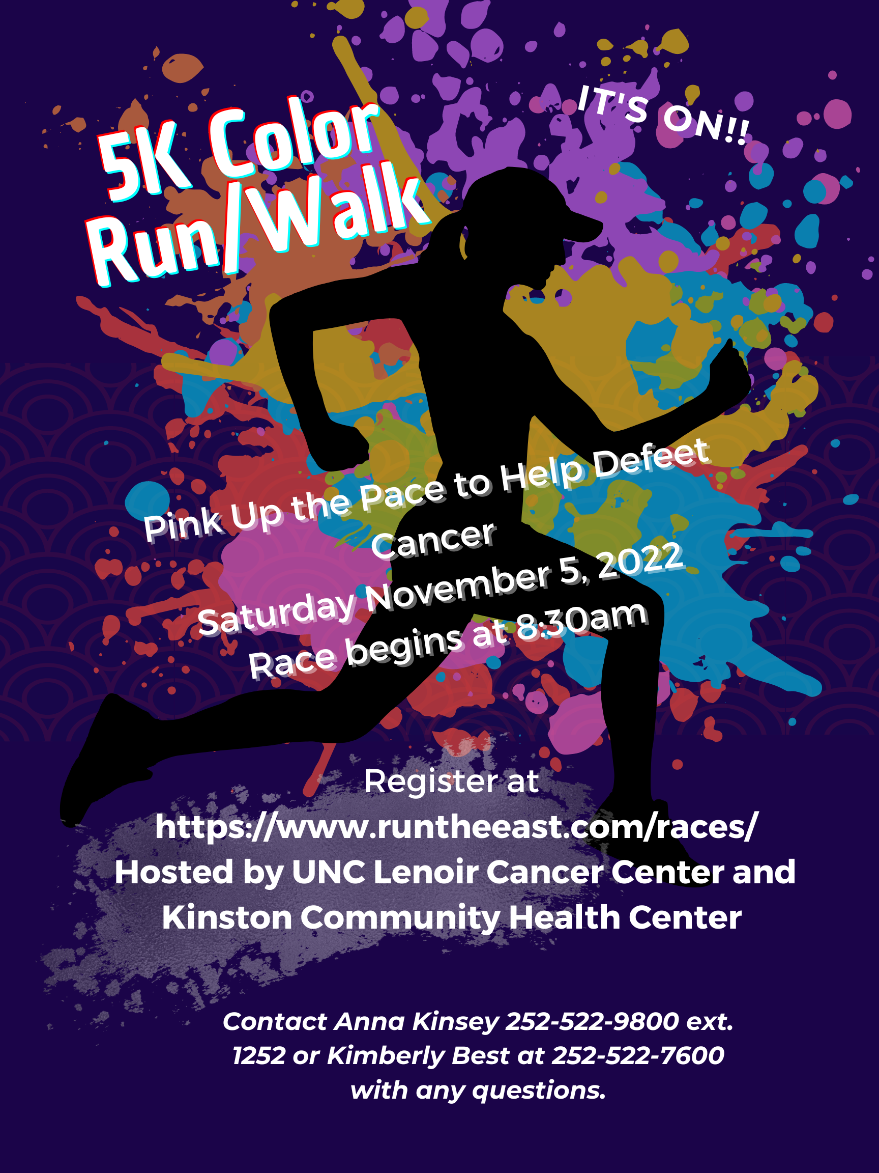 Pink Up the Pace to Help Defeat Cancer 5k Color Run/Walk — Neuse News