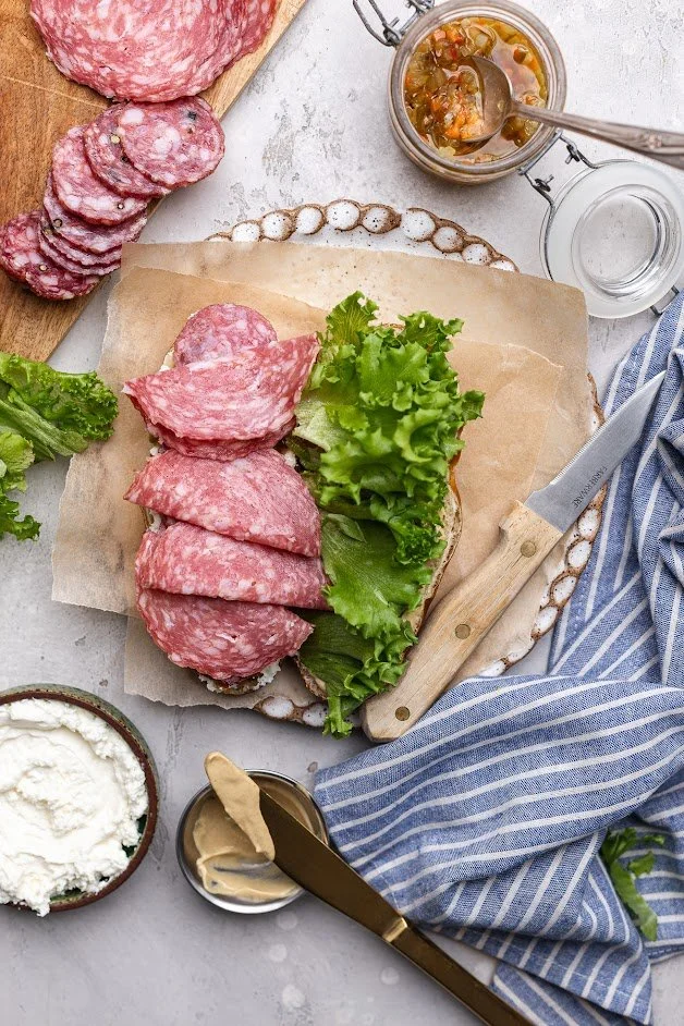 Salami and Cream Cheese Sandwich Recipe — Olli Salumeria