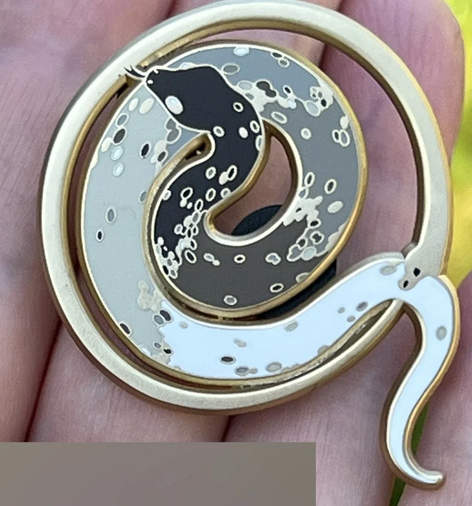2 inch Enamel Pin 'Snake Ouroboros' — The Art of Audre 'Charamath' Schutte