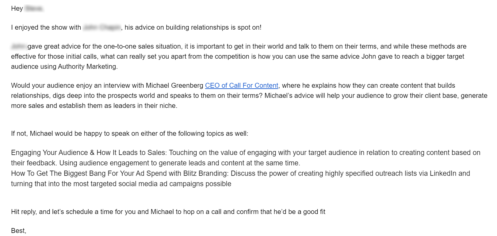 Podcast Guest Playbook — Call For Content