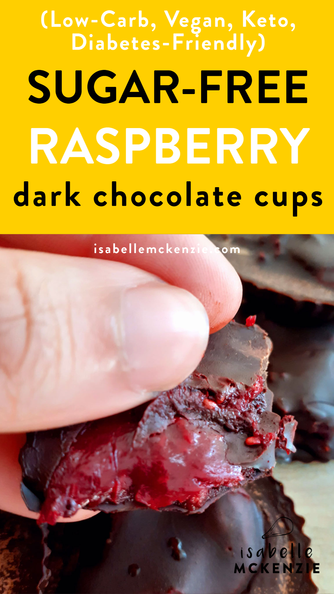 Sugar-Free Raspberry Dark Chocolate Cups Recipe (Vegan, Keto, Diabetes ...