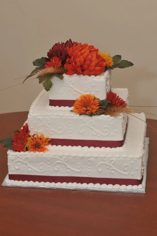 Square Fall Wedding Cakes
