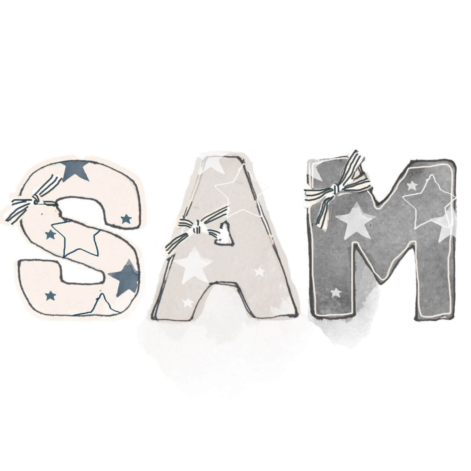 The Name Sam In Glitter