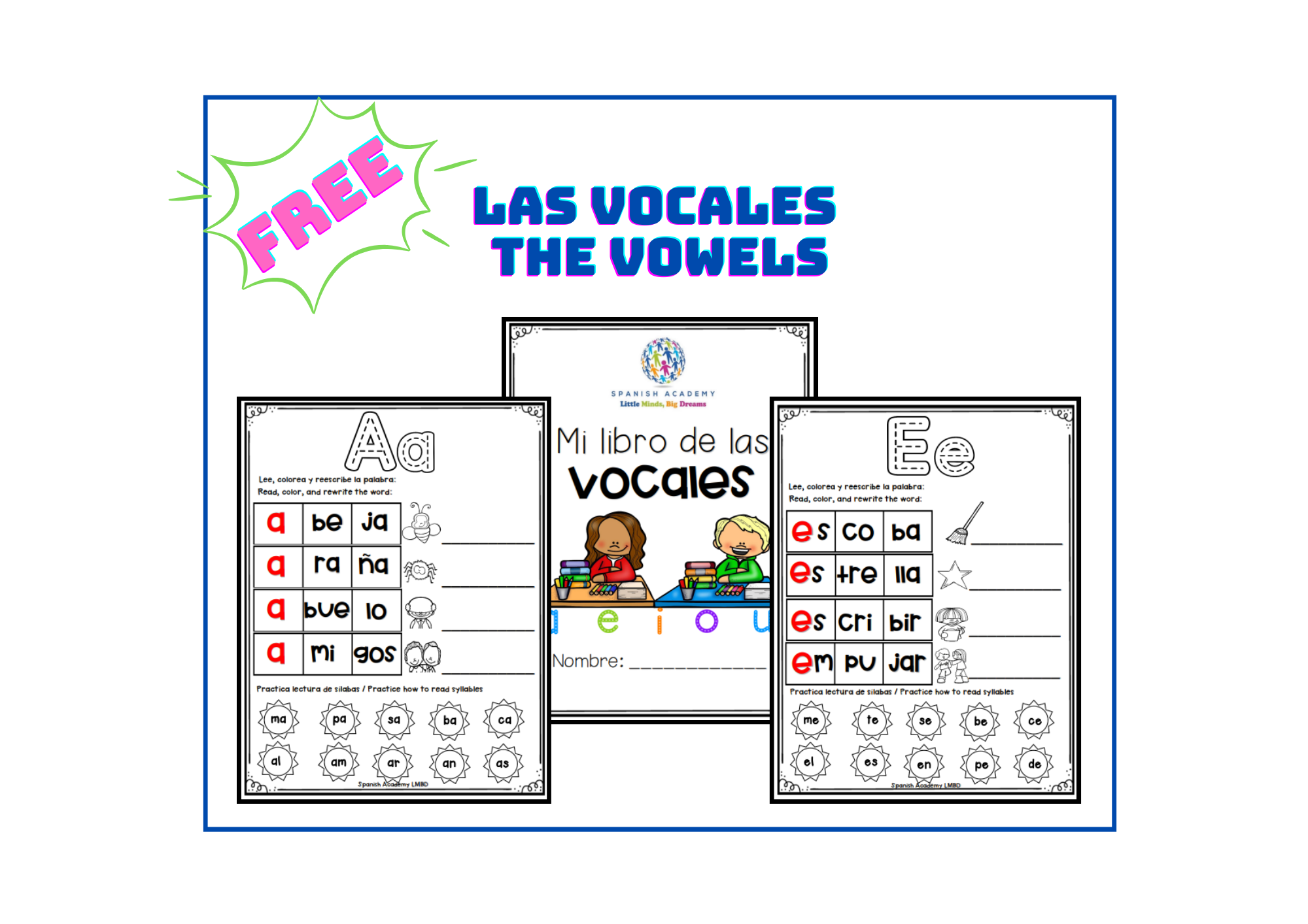 The Vowels- Las Vocales (Activity Book) — Spanish Academy LMBD