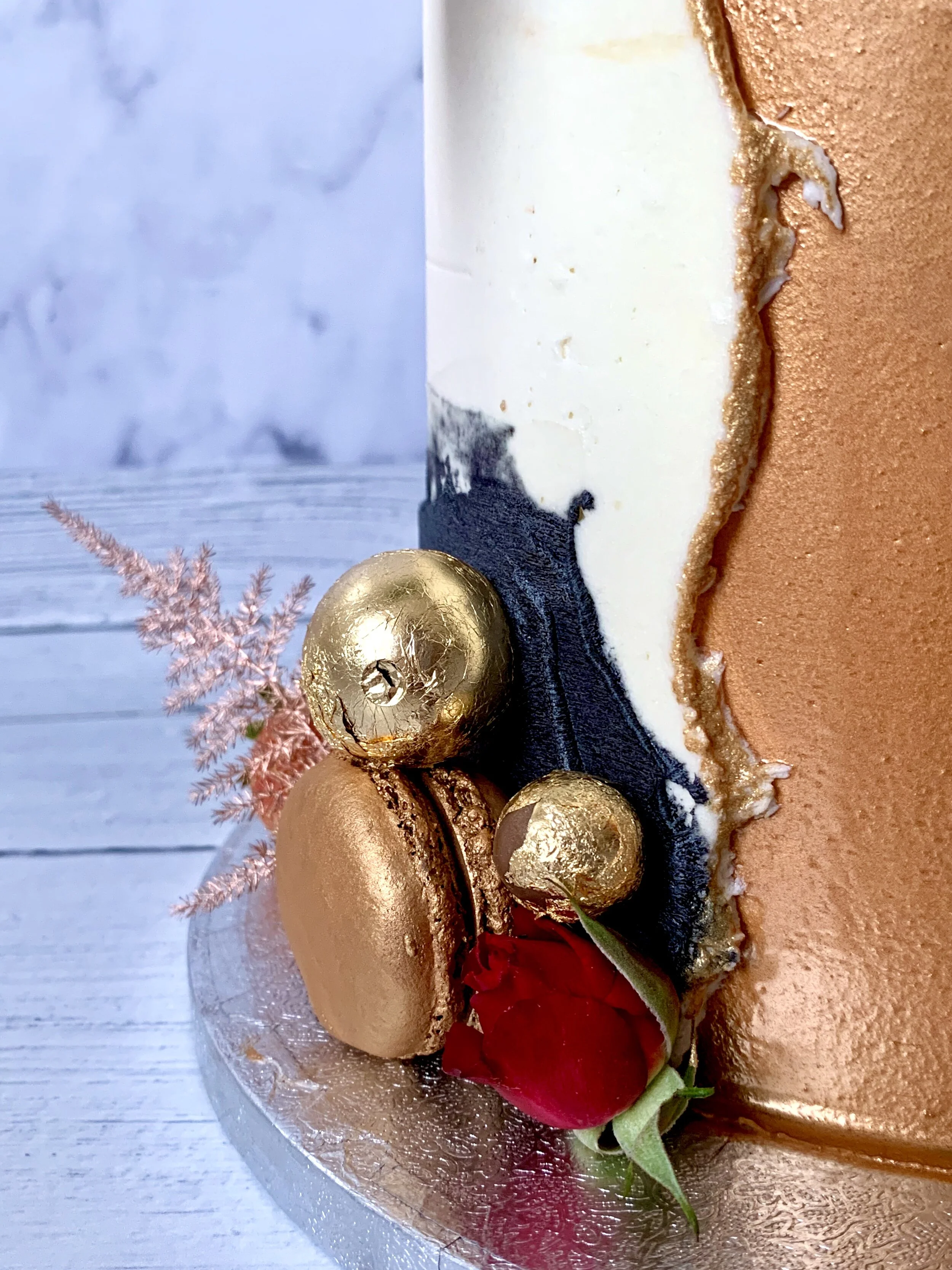 Rose Gold Torn Buttercream Cake — EatWithArli