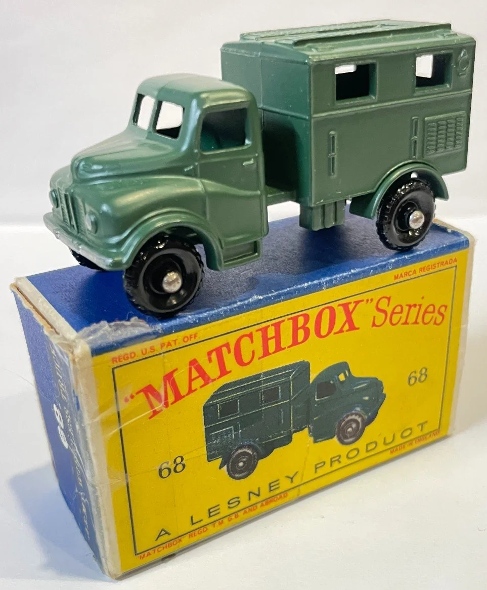 NMINT Boxed Matchbox 68A1 Army Radio Truck — Tobias Toys & Trains
